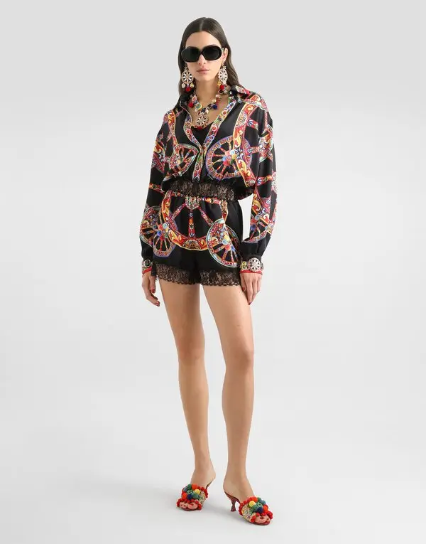 Dolce & Gabbana Carretto Print Satin Jumpsuit