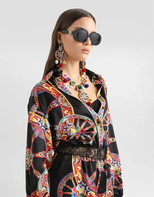 Dolce & Gabbana Carretto Print Satin Jumpsuit