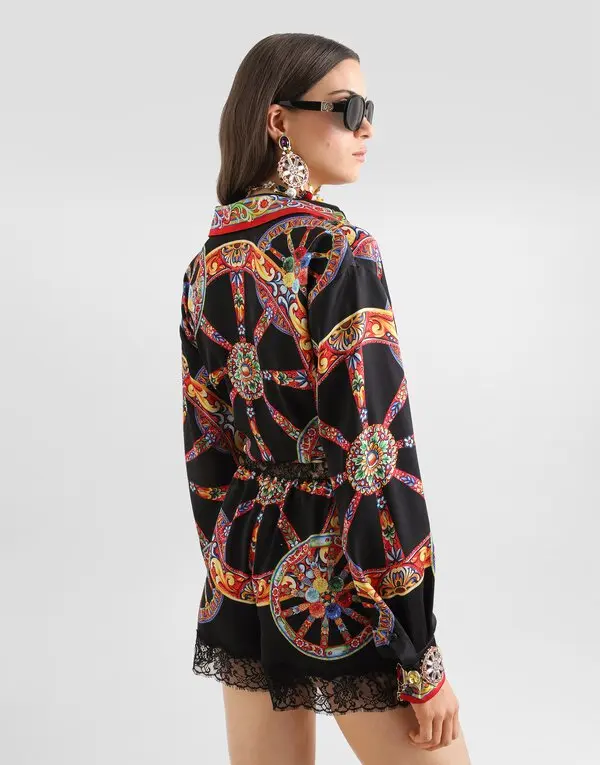 Dolce & Gabbana Carretto Print Satin Jumpsuit
