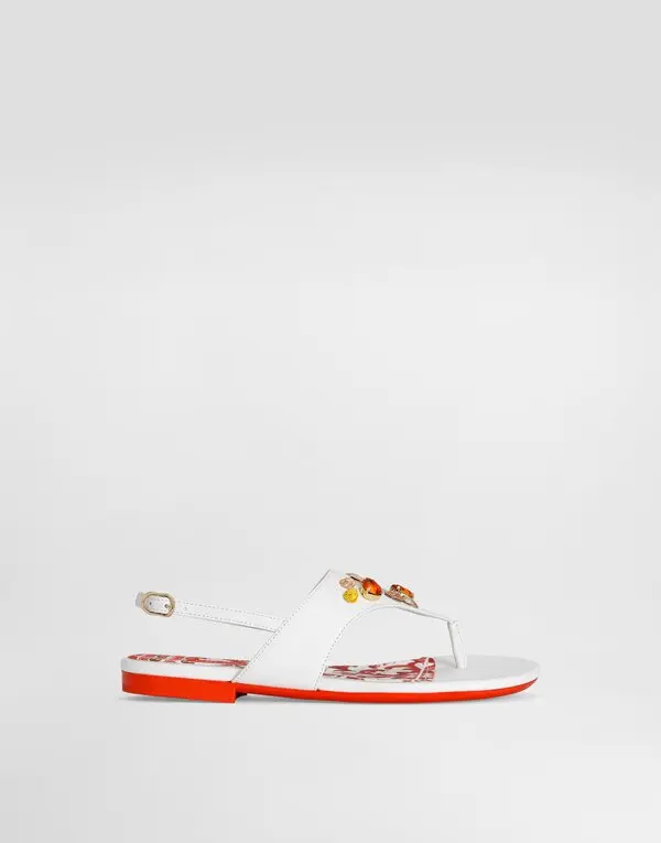 Dolce & Gabbana Nappa Calfskin Embellished Sandals