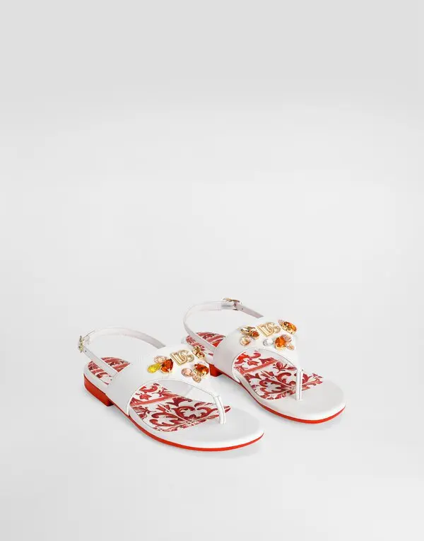 Dolce & Gabbana Nappa Calfskin Embellished Sandals