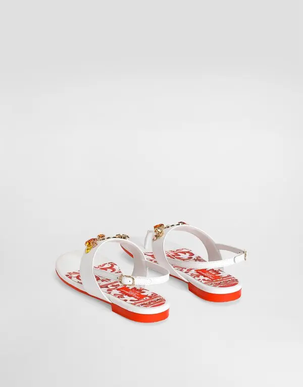 Dolce & Gabbana Nappa Calfskin Embellished Sandals