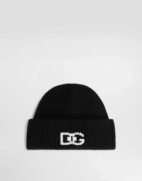 Dolce & Gabbana English Rib Knit Hat With Logo