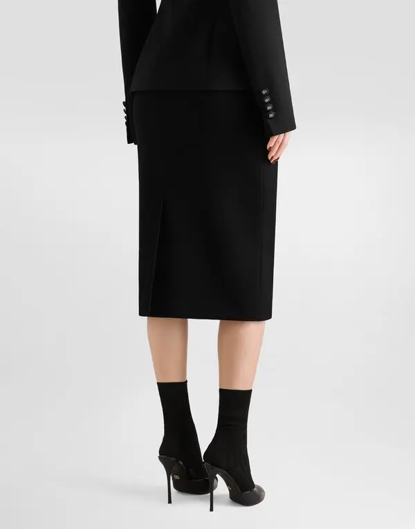Dolce & Gabbana Double Wool Crêpe Pencil Skirt