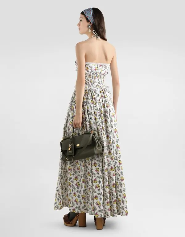 Dolce & Gabbana Small Floral-print Poplin Maxi Dress