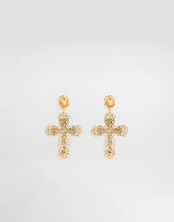 Dolce & Gabbana Embellished Cross Clip-on Earrings