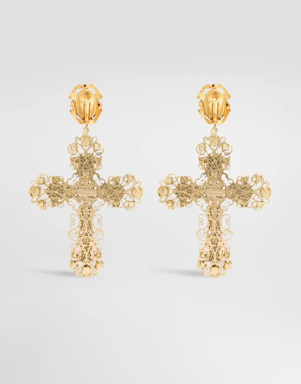 Dolce & Gabbana Embellished Cross Clip-on Earrings