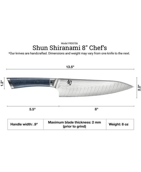 SHUN Shiranami Chef's Knife