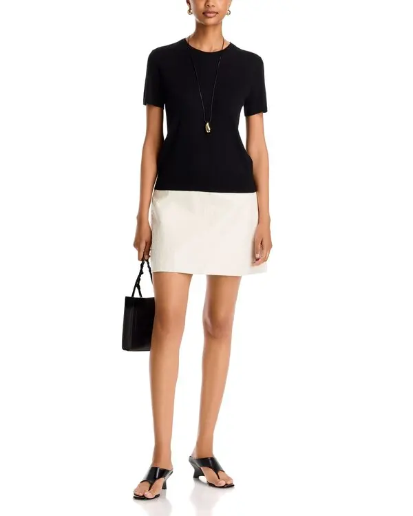 RÓHE Leather Mini Skirt