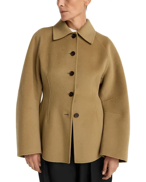 RÓHE Double Faced Sculptural Wool Blend Jacket - Camel