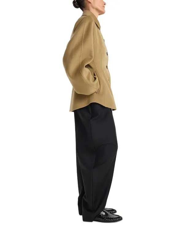RÓHE Double Faced Sculptural Wool Blend Jacket - Camel