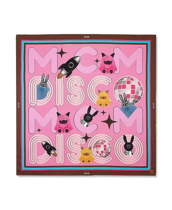 Mcm Character Disco Scarf In Organic Silk