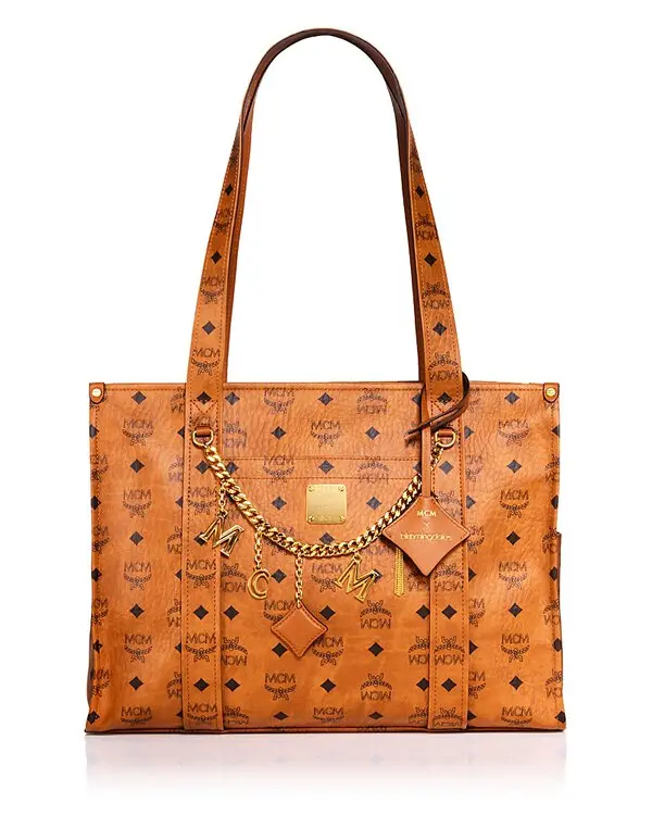 Mcm Aren Large Visetos Canvas School Bag