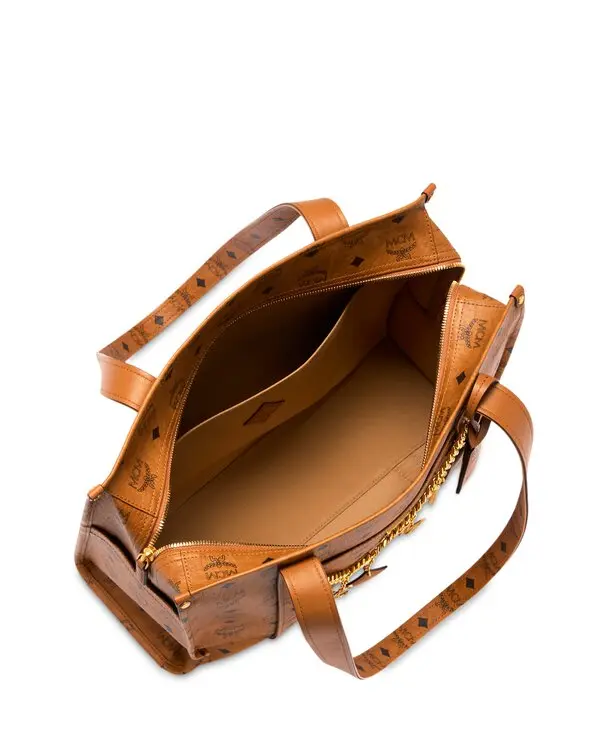 Mcm Aren Large Visetos Canvas School Bag