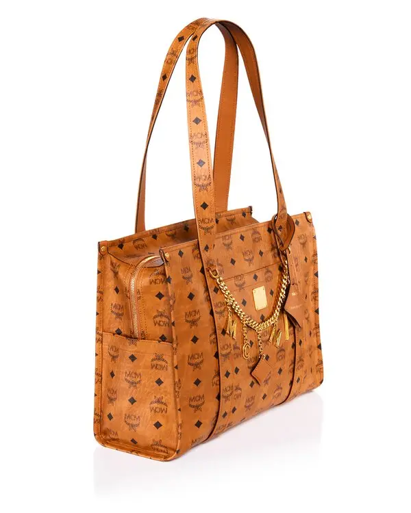Mcm Aren Large Visetos Canvas School Bag