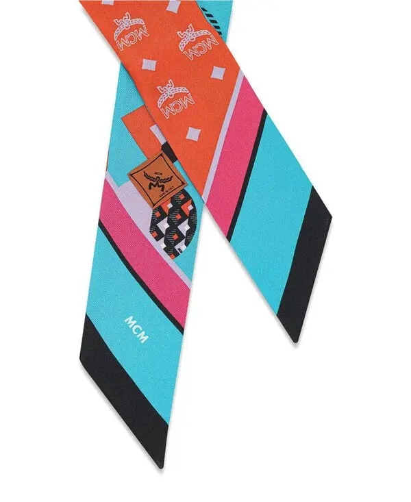 Mcm Monogram Print Petite Scarf In Organic Silk
