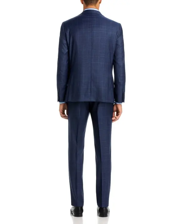 JACK VICTOR Esprit Regular Fit Melange Tonal Windowpane Suit - Blue