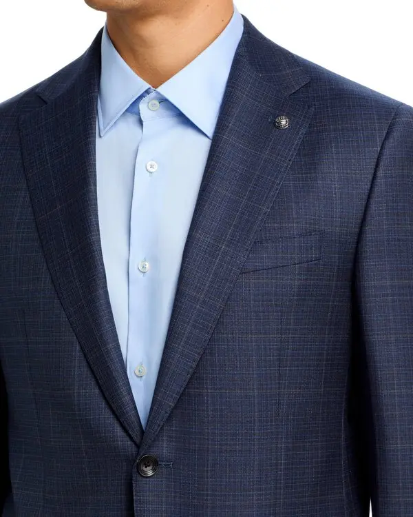 JACK VICTOR Esprit Regular Fit Melange Tonal Windowpane Suit - Blue