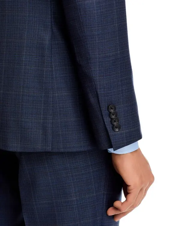 JACK VICTOR Esprit Regular Fit Melange Tonal Windowpane Suit - Blue