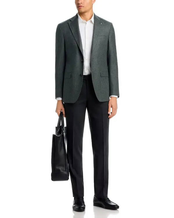 JACK VICTOR Midland Regular Fit Twill Solid Wool Sport Coat - Forest Green