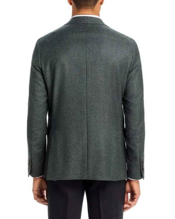JACK VICTOR Midland Regular Fit Twill Solid Wool Sport Coat - Forest Green