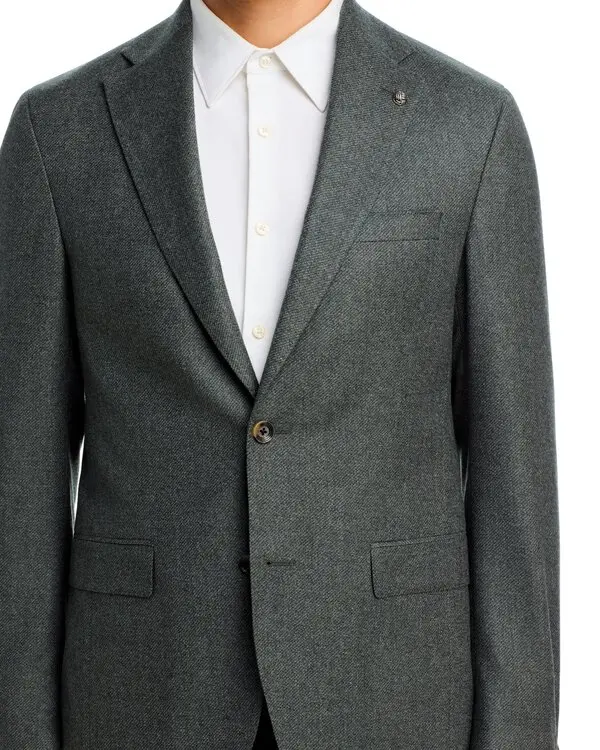 JACK VICTOR Midland Regular Fit Twill Solid Wool Sport Coat - Forest Green