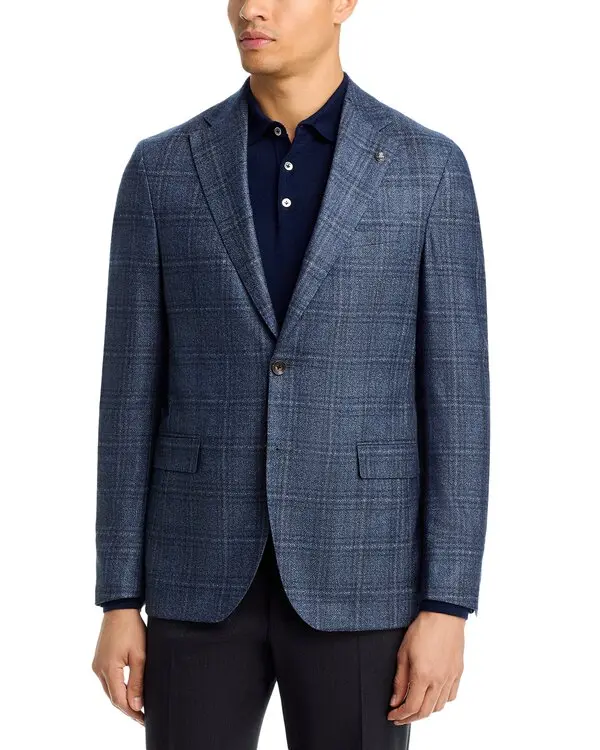 JACK VICTOR Midland Regular Fit Tonal Plaid Wool Sport Coat