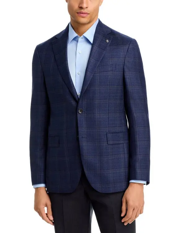 JACK VICTOR Midland Regular Fit Windowpane Plaid Wool Sport Coat
