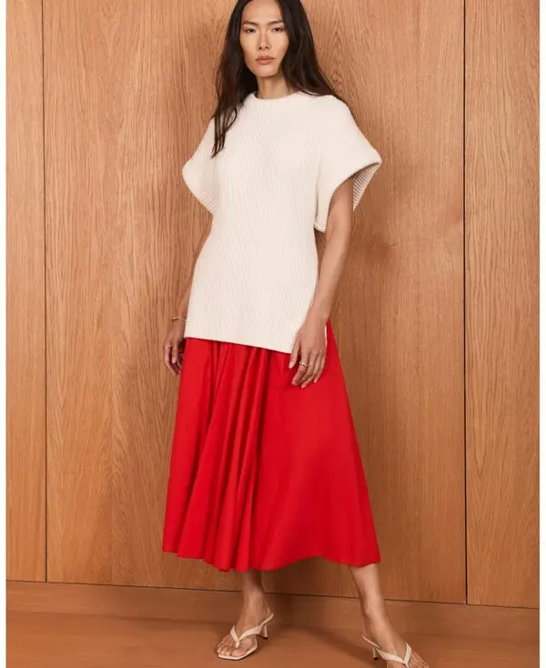 Mint Velvet Cotton Full Midi Skirt