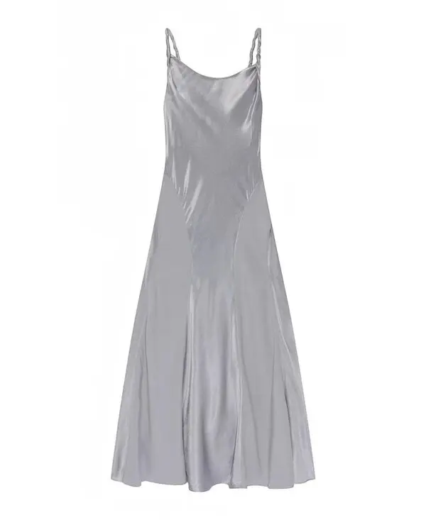 Mint Velvet Metallic Satin Midi Slip Dress