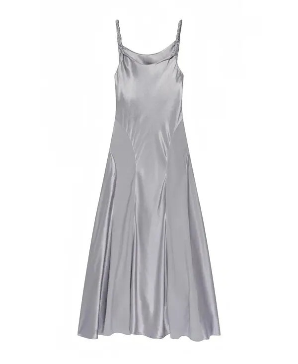 Mint Velvet Metallic Satin Midi Slip Dress