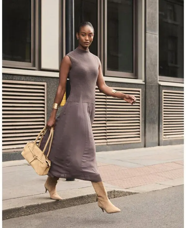 Mint Velvet Sleeveless Knit Midi Dress