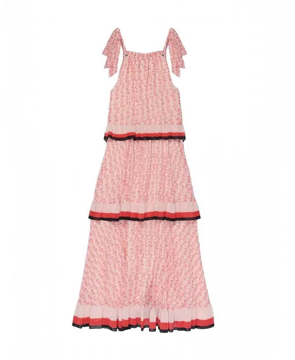 Mint Velvet Printed Tiered Halterneck Midaxi Dress