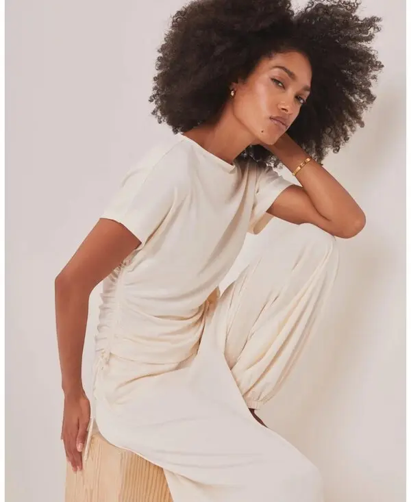 Mint Velvet Jersey Ruched Tie Detail Top