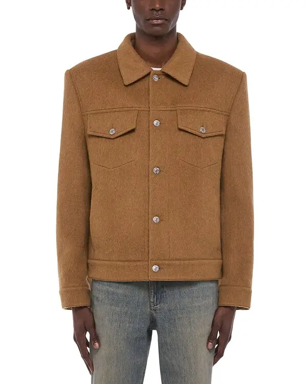 Helmut Lang Hairy Wool Blend Trucker Jacket