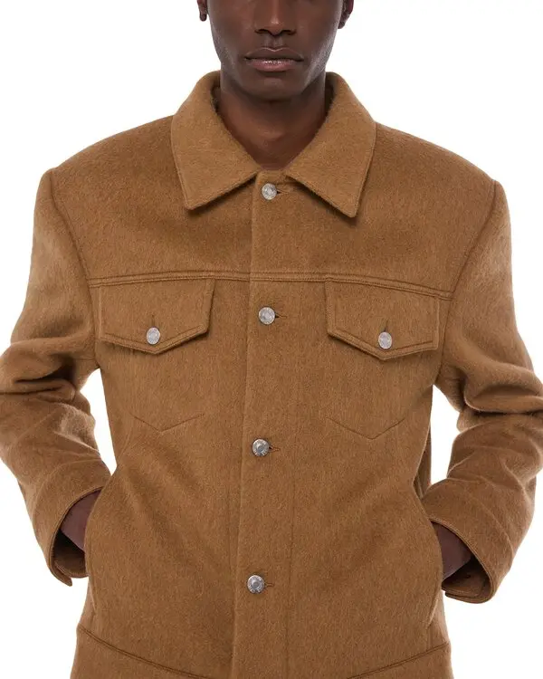 Helmut Lang Hairy Wool Blend Trucker Jacket