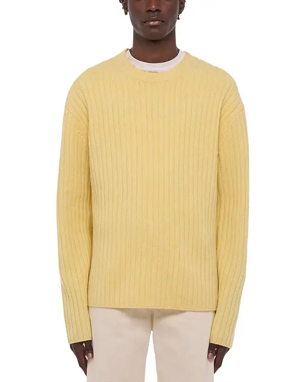Helmut Lang Ribbed Crewneck Rustic Wool Sweater