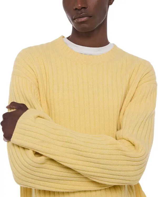 Helmut Lang Ribbed Crewneck Rustic Wool Sweater
