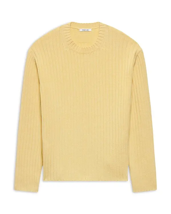 Helmut Lang Ribbed Crewneck Rustic Wool Sweater