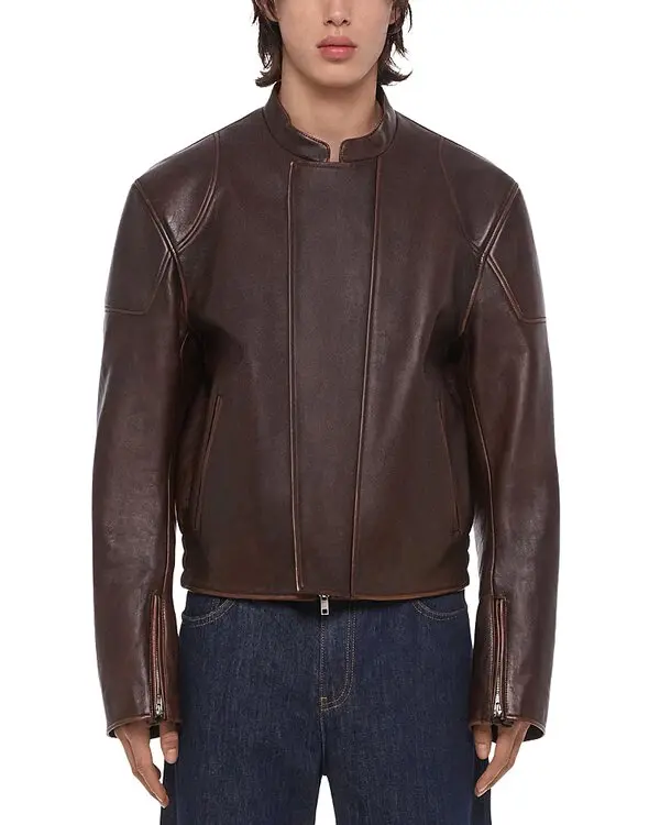 Helmut Lang Glossy Leather Moto Jacket