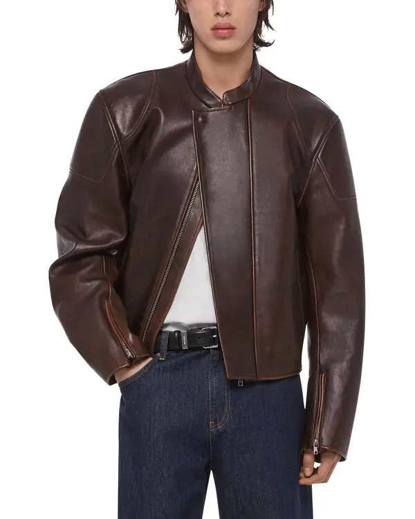 Helmut Lang Glossy Leather Moto Jacket
