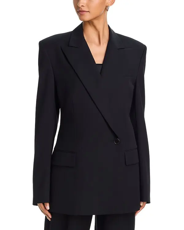 Helmut Lang Belted Asymmetrical Button Blazer