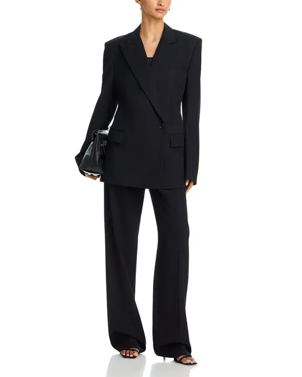 Helmut Lang Belted Asymmetrical Button Blazer