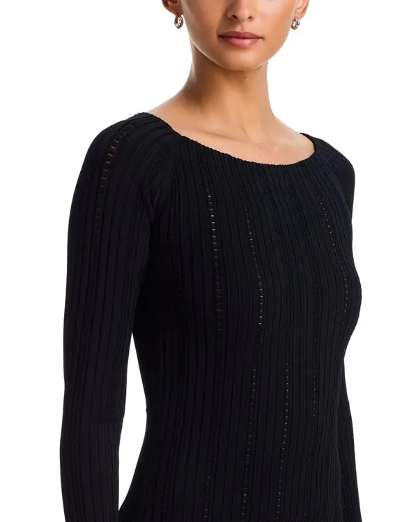 Helmut Lang Ribbed Midi Dress With Slit