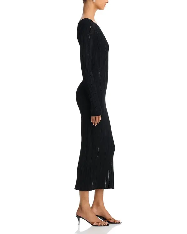 Helmut Lang Ribbed Midi Dress With Slit
