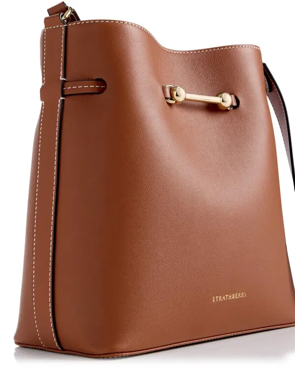 Strathberry Corda Leather Bucket Bag - Chestnut