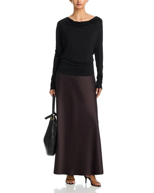 Helmut Lang Cowl Neck Long Sleeve Top - Black