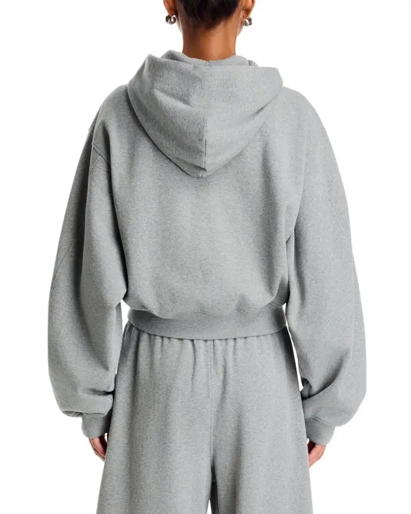 Alexander Wang Zip Up Logo Hoodie - Sidewalk