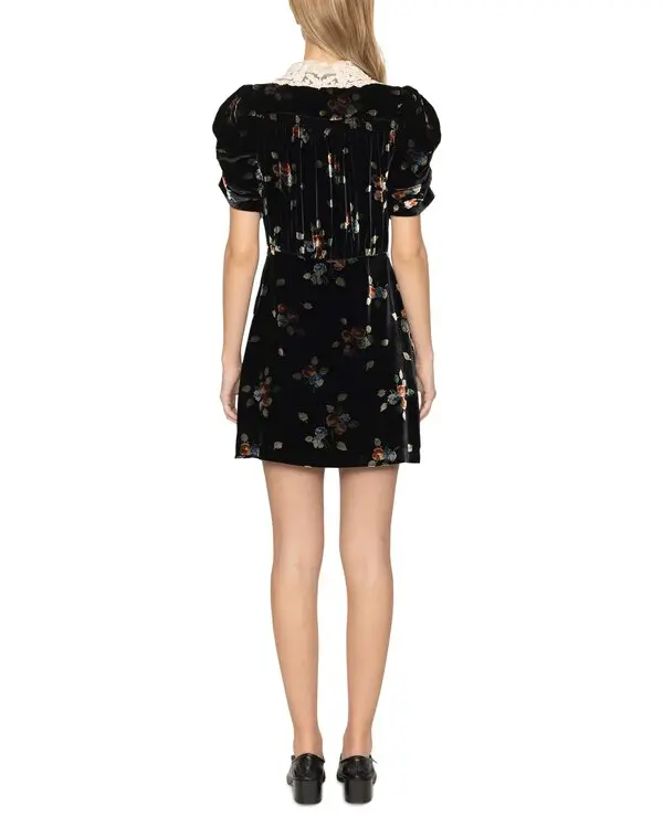 Sea Leda Velvet Puff Sleeve Mini Dress