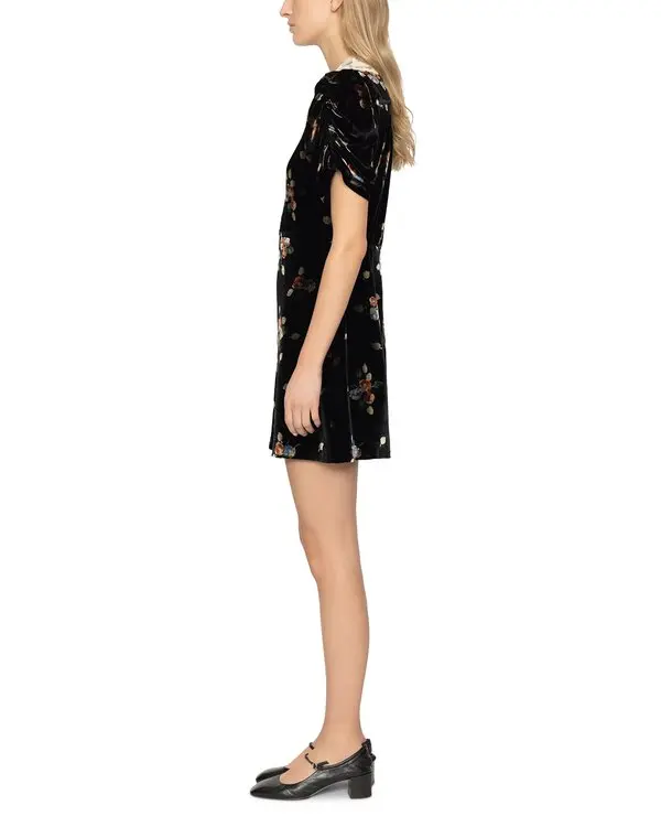 Sea Leda Velvet Puff Sleeve Mini Dress